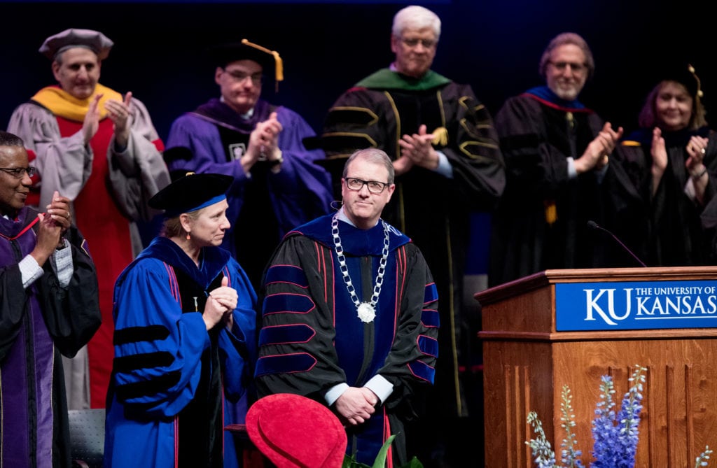 At his official inauguration as KU’s 18th chancellor, Girod calls for ...